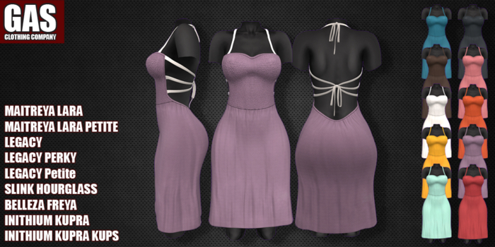 Second Life Marketplace - GAS [Halter Dress Letizia - 10 Colors w/HUD ...